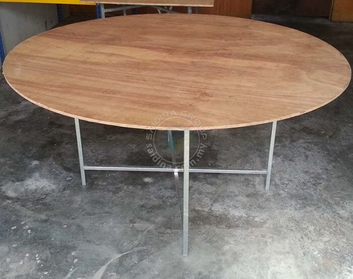 Meja Bulat Plywood Top bersama Kaki tahan karat | Round Tables c/w ...